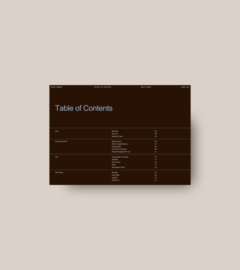 Artifact Ave. Proposal Template - Build + Bundle